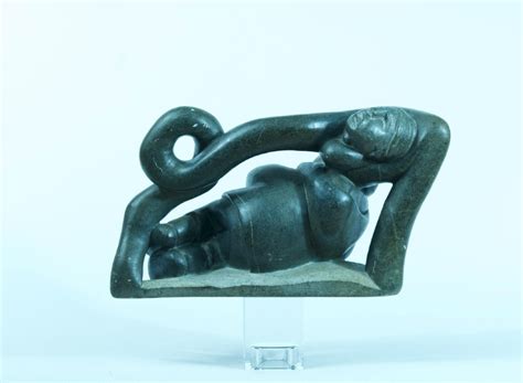 Proantic Aisa Amittu Rare Sculpture Inuit Portrait Homme Démon Myt