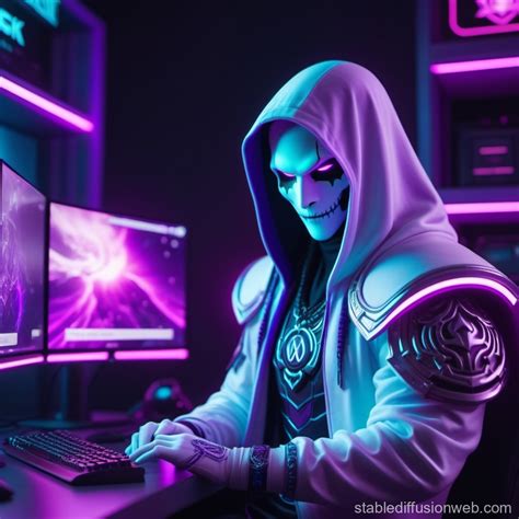 Casper Ghost Playing Wow On Pc Stable Diffusion Online