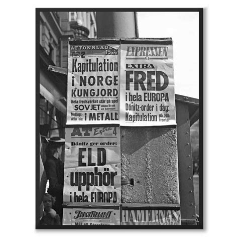 Poster Med Vintage Fotografi Freden 1945 Historly