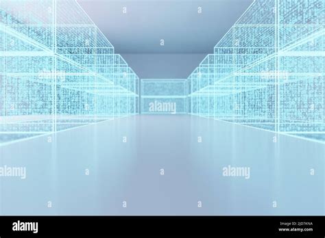 virtual reality cyberspace environment concept with data storage