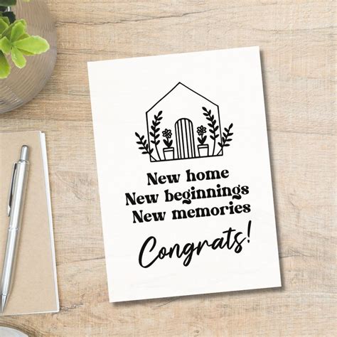 Printable New Home New Beginnings New Memories Card New Home Card