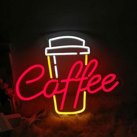 Coffee Cup Neon Sign Bright Cafe Decor Hyperlite