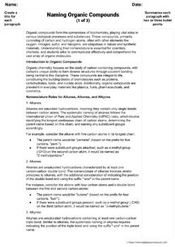 Naming Organic Compounds Chemical Formulas And Naming Compounds