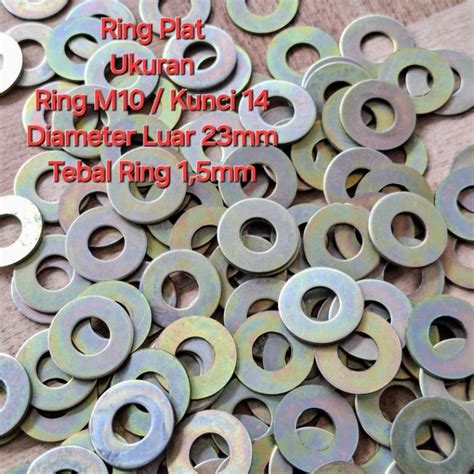Jual Ring M10 100pcs Ring Plat M10 Tebal Untuk Baut Kunci 14 Shopee Indonesia