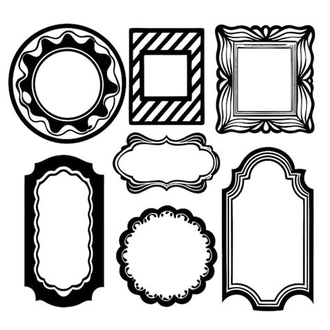 Set Of Rectangle And Square Oval And Circle Frames Premium Vector