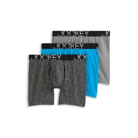 Jockey Mens Activestretch 7 Long Leg Boxer Brief 3 Pack