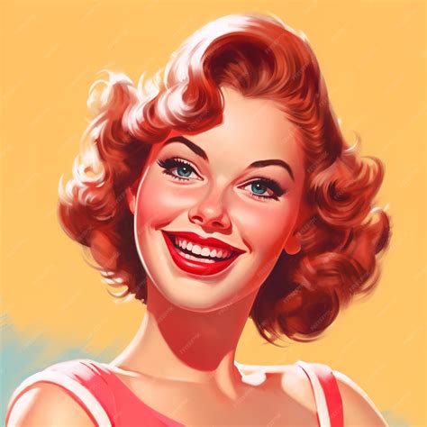 Premium Ai Image Style Retro Pin Up Girl Illustration