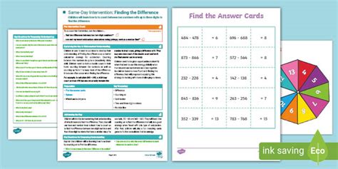 👉 Year 3 Maths Same Day Intervention Finding The Difference