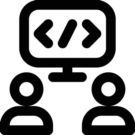 pair programming programming coding outline icon 57414461 vector art