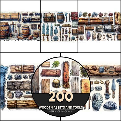 Pixel Ref Wooden Assets And Tools 4k Referenceconcept Images