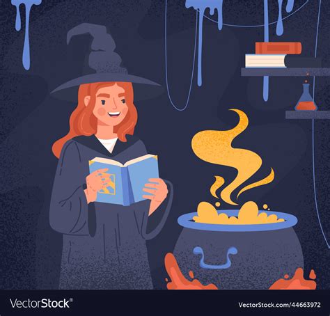 Witch With Potion Royalty Free Vector Image Vectorstock