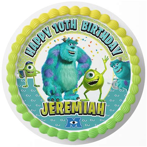 Monsters Inc James P Sullivan Mike Wazowski Rd Edible Cake Toppers