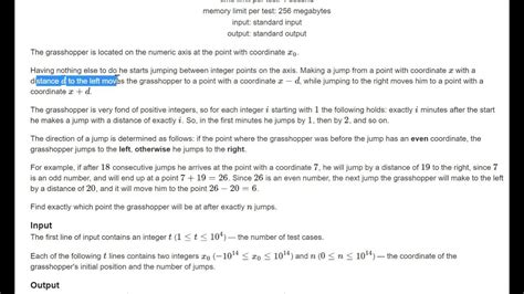 problem b odd grasshopper codeforces round 753 div 3 editorial