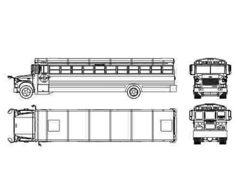 Blue Bird School Bus 2d Drawing Blueprints 73555 Model Copy Default