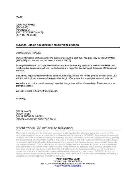 Sample Business Letter With Errors Collection Letter Clerical Error