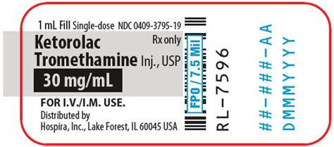 Ketorolac Tromethamine Fda Label Ndc 0409 3796