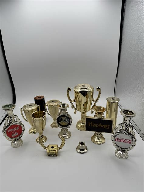 Lot Of Antique Vintage Metal Trophy Toppers Cup Coke Hardees Flags Ebay