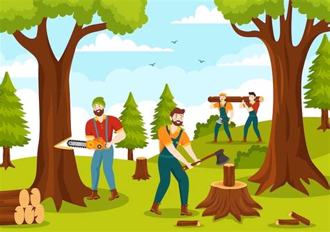 Cutting Trees Vectors And Illustrations For Free Download Freepik