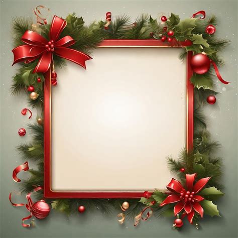 Premium Photo Vector Blank Festive Rectangular Christmas Frame Background