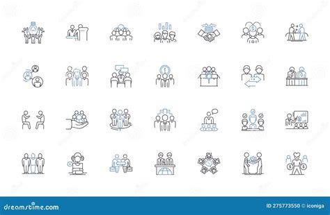 Operations Crew Line Icons Collection Logistics Coordination