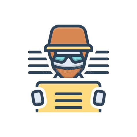 Color Illustration Icon For Crime Delinquency And Repeater Stock