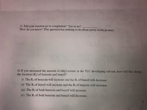 Solved 5 Structure Of Benzoin Structure Of Benzil 6 A