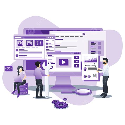 Flat Landing Page Vector Hd Png Images Modern Flat Design Concept Of Web Development With