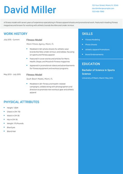 Modeling Resume Format Model Resume Samples Qwikresume