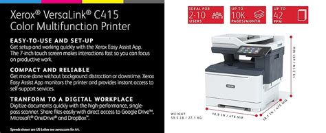 Xerox C415 High Speed Color Printer With Smart Touchscreen