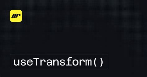Usetransform — Composable React Animation Values Motion