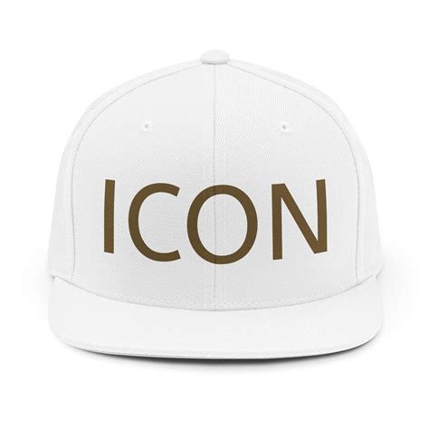 Icon Snapback Hat Bold Lettering Minimalist Streetwear Etsy