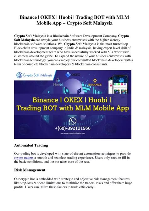 PPT Binance OKEX Huobi Trading With MLM Mobile App Crypto Soft Malaysia PowerPoint