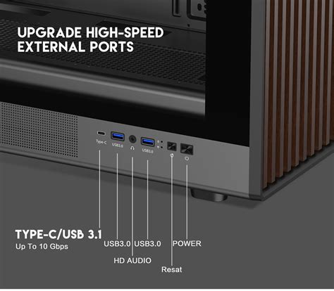 Diypc Diy Matx06 Wood Black Usb3 0 Type C Micro Atx Mid Tower Gaming Computer Case W Tempered