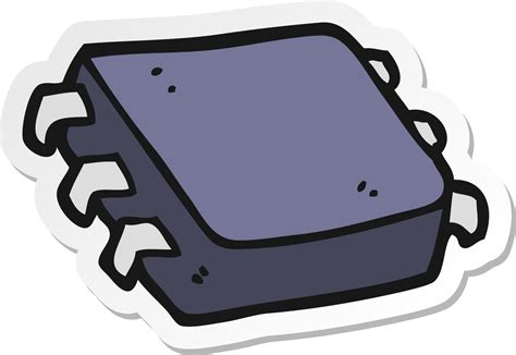 Sticker Of A Cartoon Computer Chip 10724037 Vector Art At Vecteezy