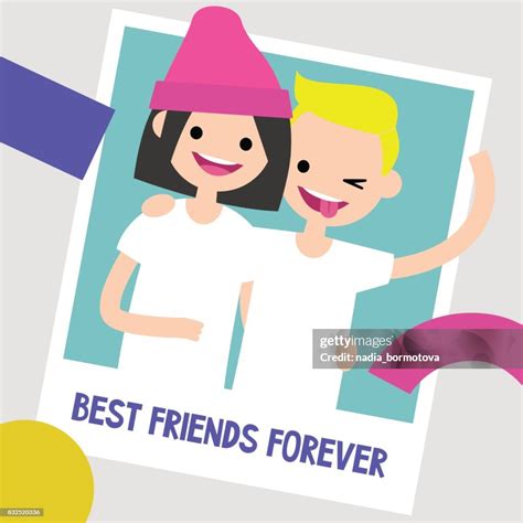 Two Friends Hugging Cartoon