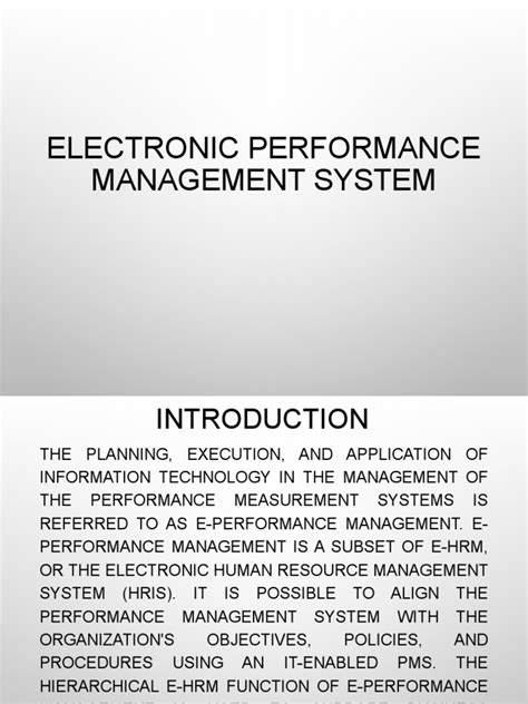 Electronic Performance Management Pdf Performance Appraisal Goal