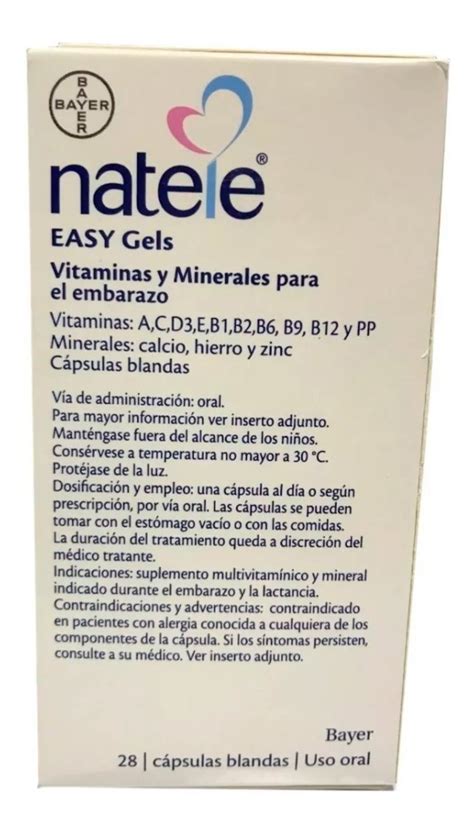 Natele Prenatal X 28 Cápsulas Vitaminas Para El Embarazo Drogueria