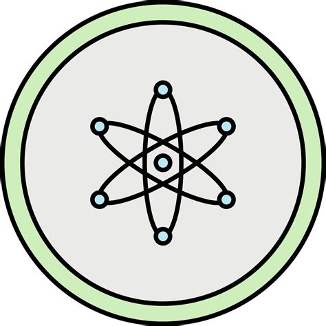 Atomic Structure Circle Icon In Green And Gray Color 24182110 Vector