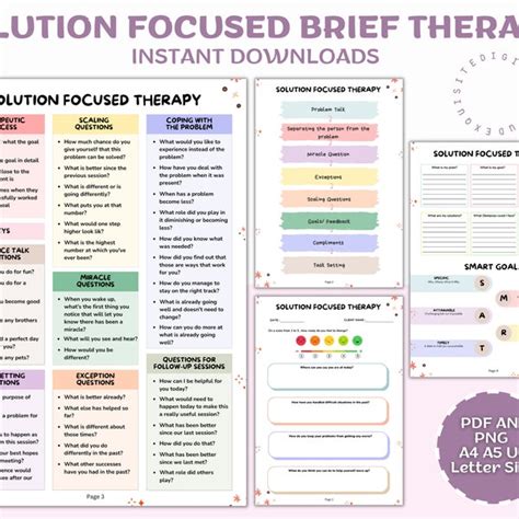 Solution Focused Worksheet Etsy