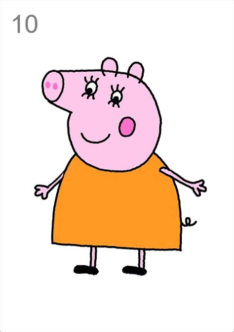 How To Draw Mummy Pig From Peppa Pig Step By Step Easy Drawing Guides