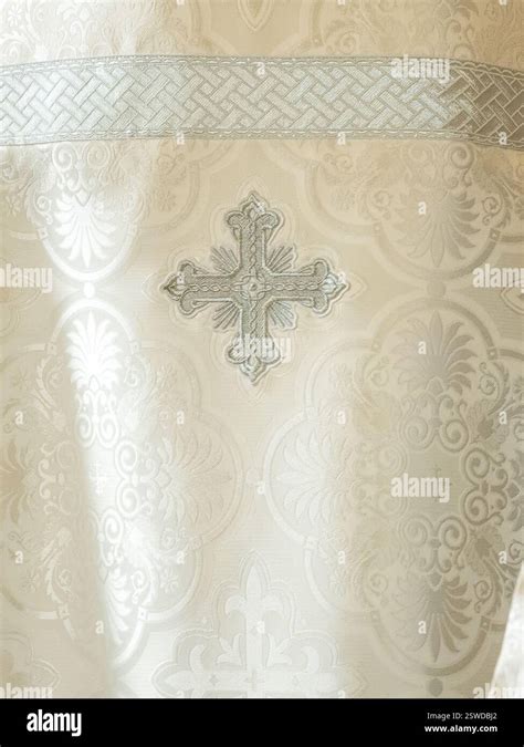 Cloth Of A Cassock Close Up Liturgical Clothes Liturgical Vestments Robes Embroidery Symbol