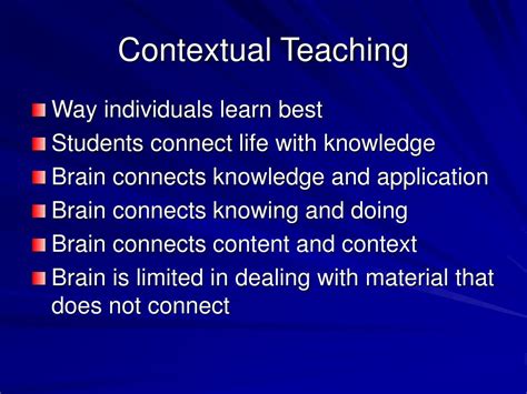ppt contextual teaching and learning powerpoint presentation free