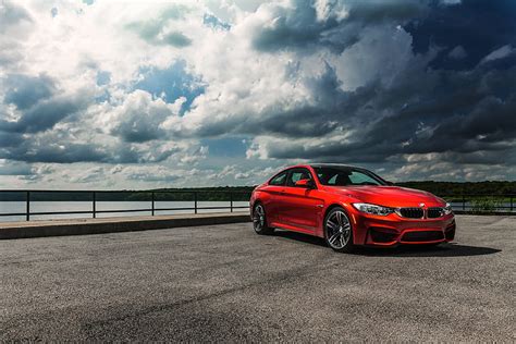 Cupê Bmw Vermelho O Céu Laranja Nuvens Bmw Passeio F82 Hd Papel
