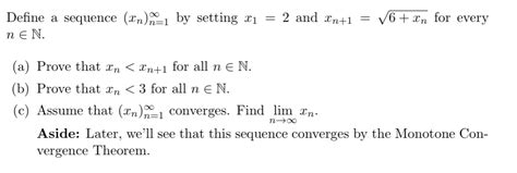 solved define a sequence xn n 1∞ ﻿by setting x1 2 ﻿and