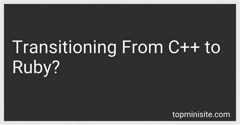 Transitioning From C To Ruby In 2024