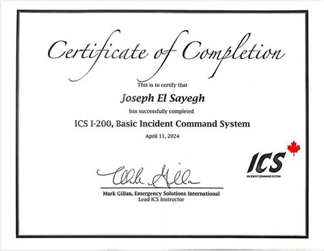 Emergencyresponse Ics200 Joseph El Sayegh