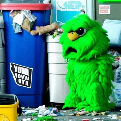 Oscar The Grouch Being Intimate With Taylor Swifts On A Pile Of Garbage