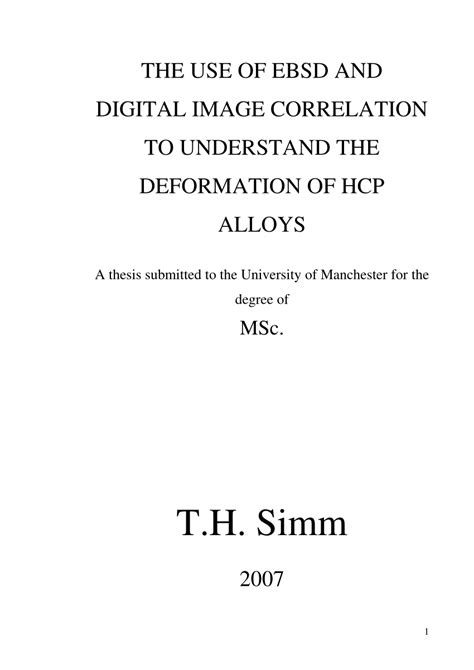Pdf The Use Of Ebsd And Digital Image Correlation To Understand The Deformation Of Hcp Alloys