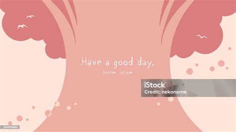 Vector Illustration Of A Big Tree Cute Pale Gentle Colors Background Image Stock Illustration