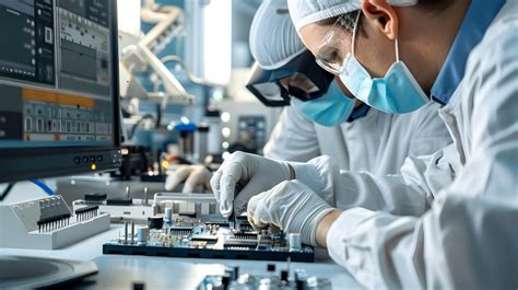 Skilled Technicians Meticulously Assembling Advanced Computer Processor